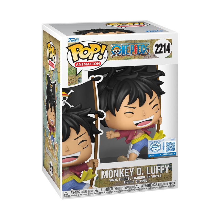 One Piece - Luffy D. Luffy (with Flag) US Exclusive Pop! Vinyl - PRE O ...